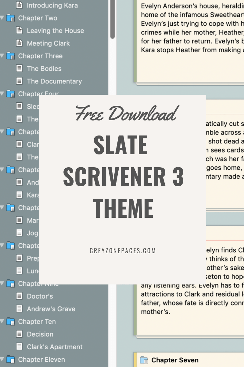 Slate Scrivener Theme - Free Resource - GreyZone Pages