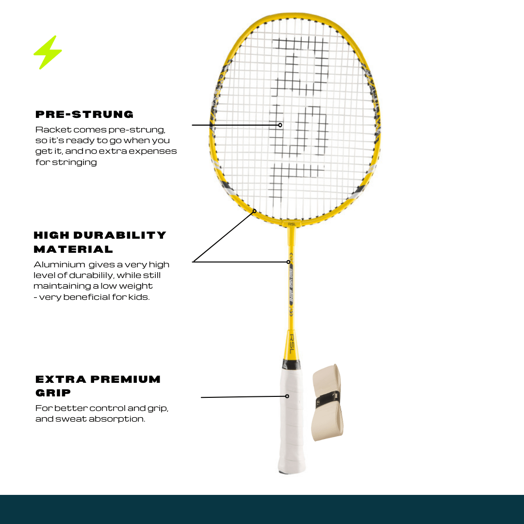 High Durability Junior Badminton Racket - gripfixer.com