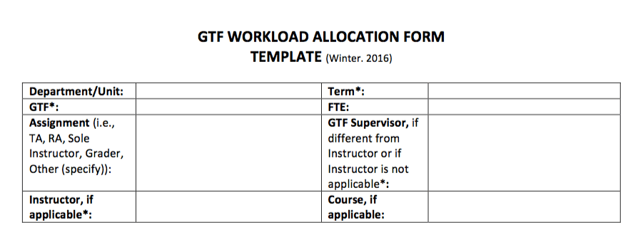 Don’t Forget Your Workload Allocation Forms! – Graduate Teaching ...