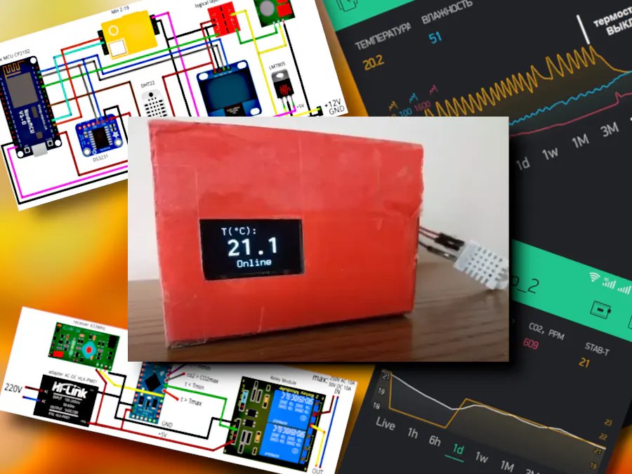 Wi Fi Programmable Room Thermostat With Air Quality Monitor Hackster Io