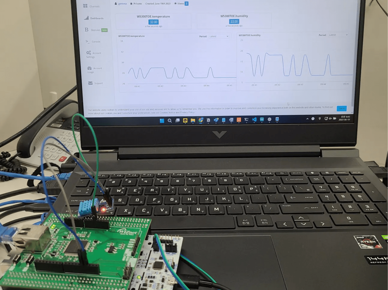Monitoring Humi Temp With W5300 Toe Shield And Arduino Ide Hackster Io