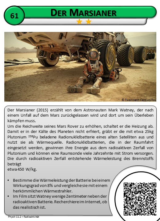 Filmphysik: Der Marsianer - Schule, Schulleitung, Familie, DIY