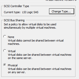 VMware Shared Raw Device Mapped Disk – Hansen Cloud