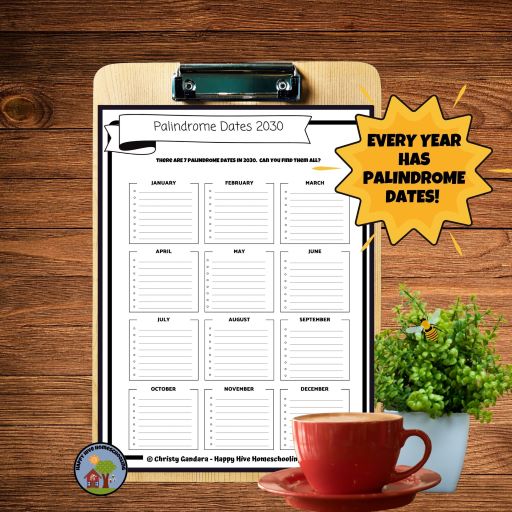 Palindrome Dates Times And Words Happy Hive Homeschooling