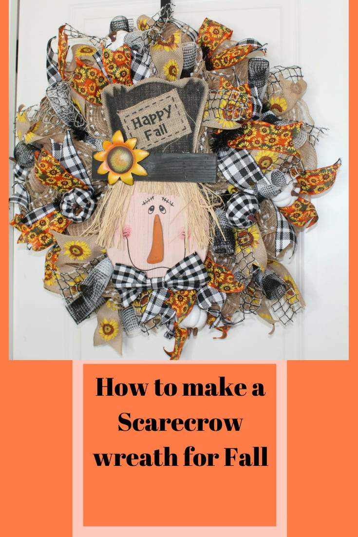 How to make a poof ruffle with curl deco mesh Scarecrow fall wreath ...