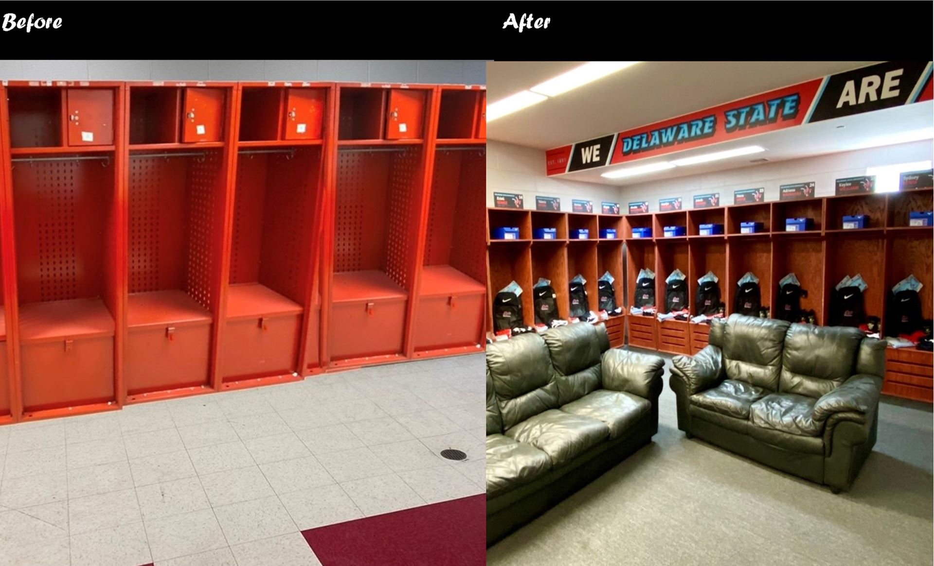 WATCH: Delaware State volleyball team reacts to newly renovated locker room