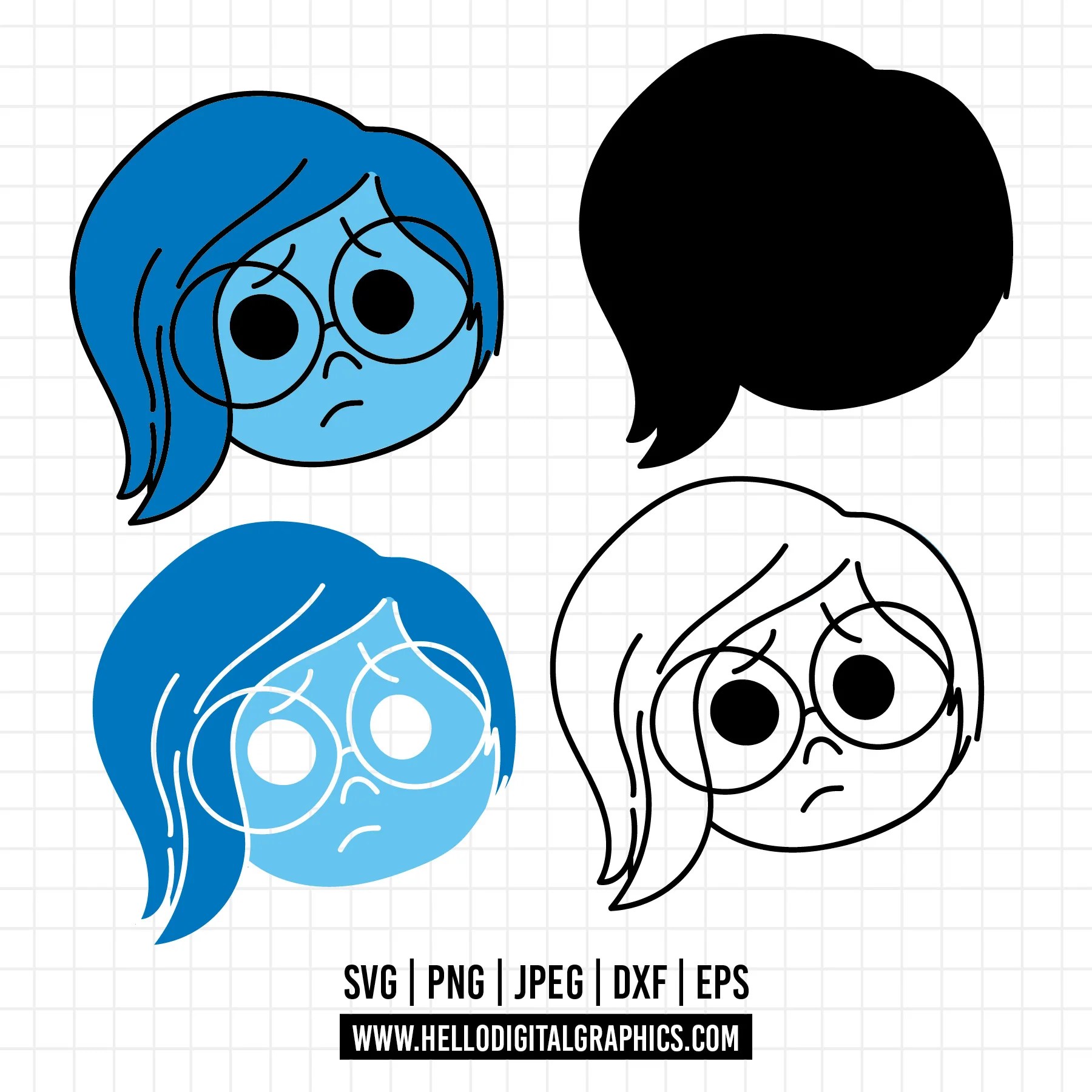Cod1489 Sadness Svg Eps Png Inside Out 2 New Characters Clipart