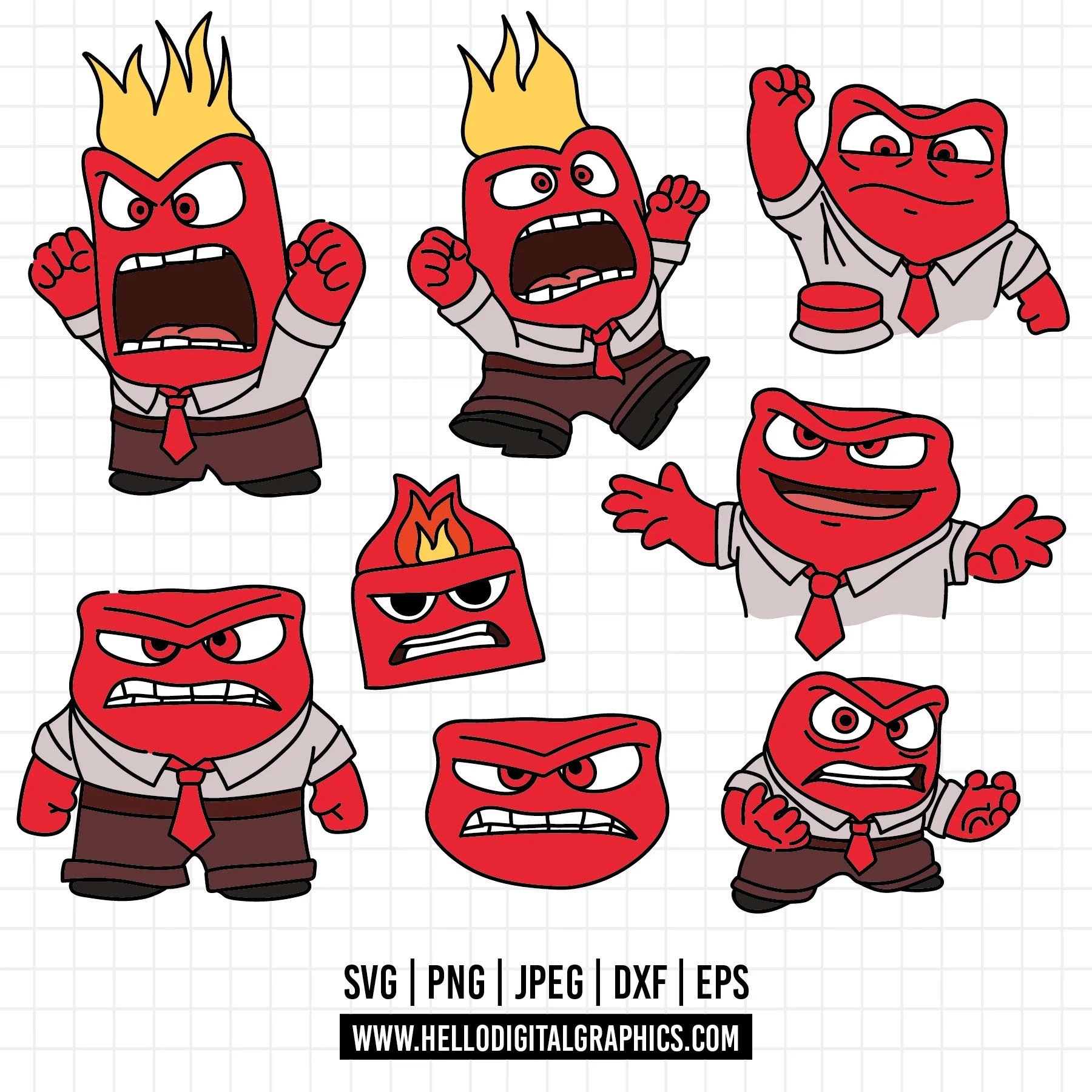 Cod1493 Anger Inside Out 2 Svg Eps Png Characters Inside Out Ang