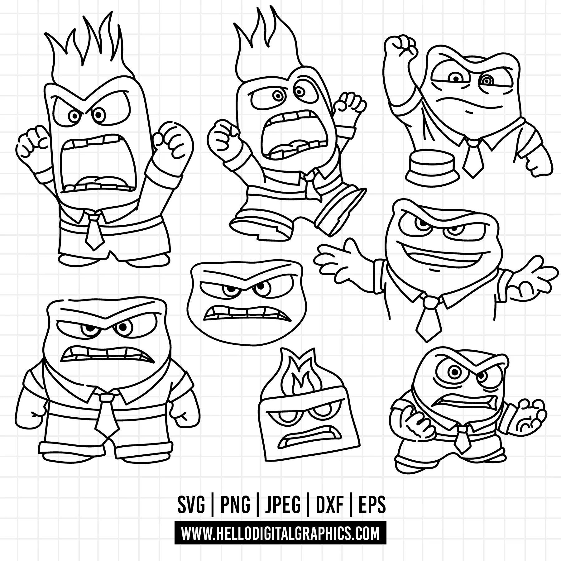 Cod1494 Anger Inside Out 2 Svg Eps Png Characters Inside Out Ang