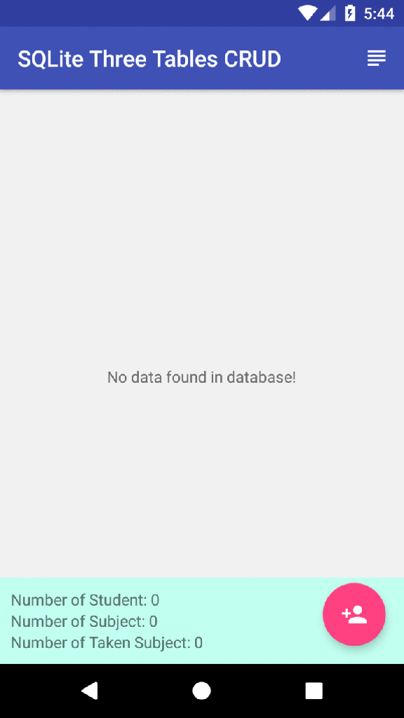 Android SQLite Database Tutorial [CRUD Operations on 3 tables] – 5