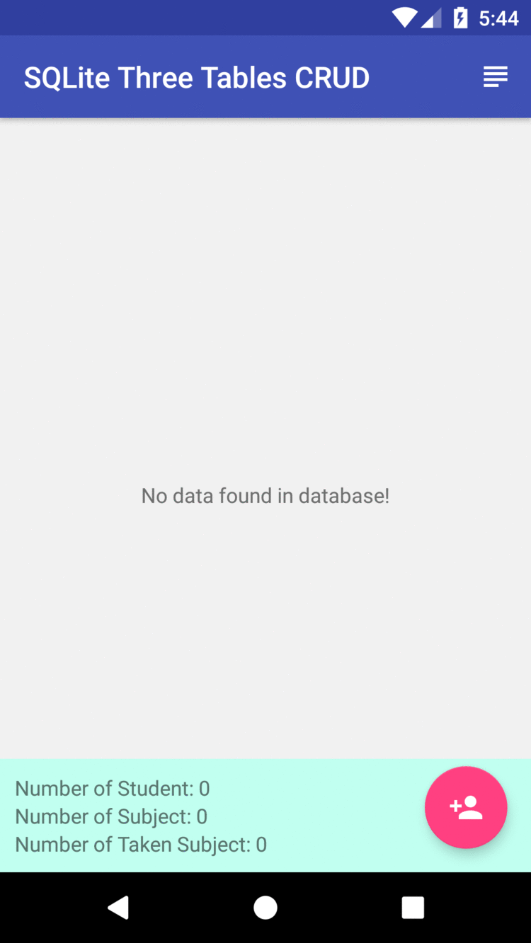 Android SQLite Database Tutorial [CRUD Operations on 3 tables] – 5