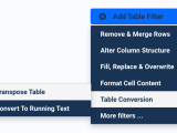 Transpose Table Filter Docparser