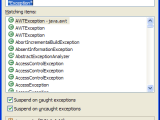 Add Java Exception Breakpoint