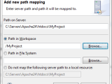Adding A Server Location Path Map Php Development Tools Help