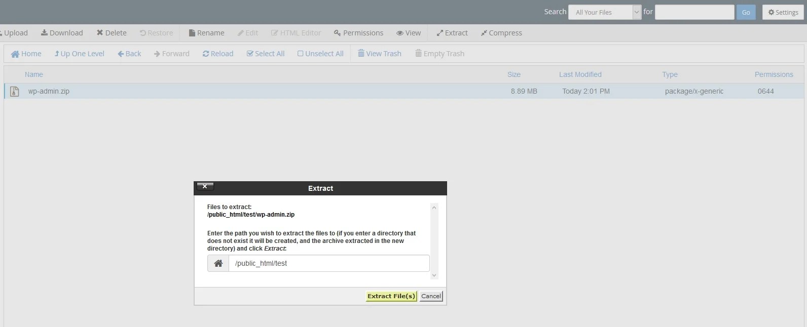 How To Compress And Extract Files Using File Manager In Cpanel