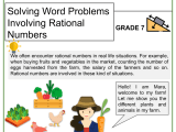 Solving Word Problems Involving Rational Numbers Helping With Math