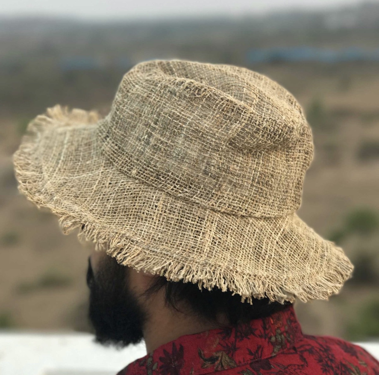 Hemp Natural Jali Frill Hat - Himalayan Hemp