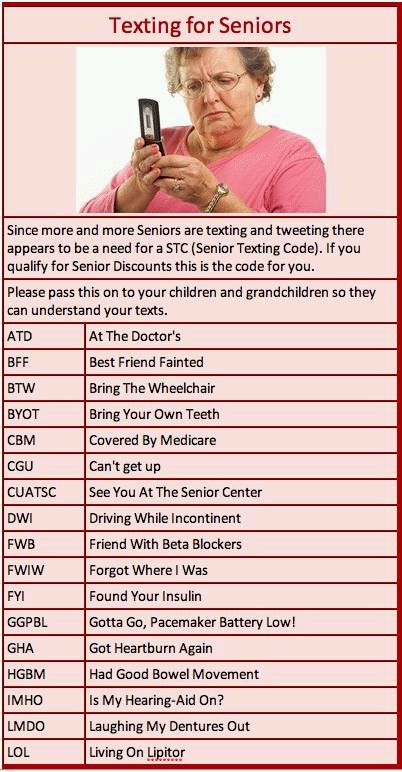 Senior Texting Code | Here Women Talk