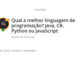 Qual A Melhor Linguagem De Programação Java C Python Ou Javascript