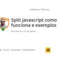 Split Javascript Como Funciona E Exemplos