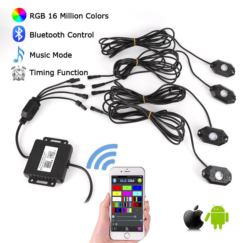 HKP™ Bluetooth RGB LED Rock Light Kit