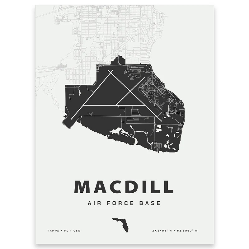 Macdill Air Force Base Map Print Home Base Maps