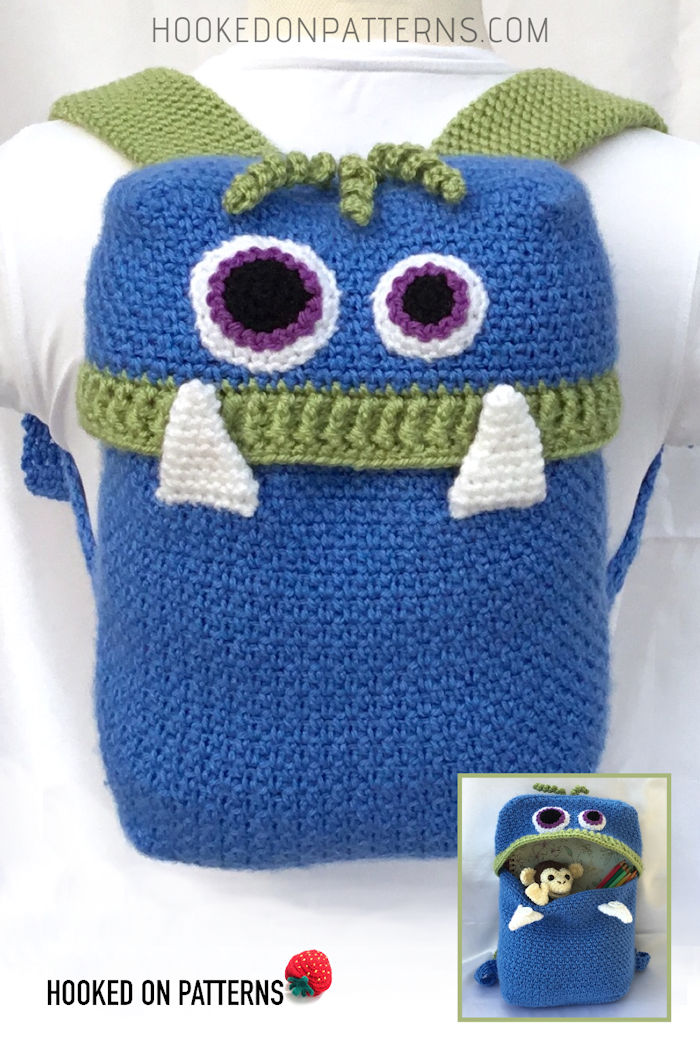 Knapsack Crochet Pattern - Monsters - Hooked On Patterns