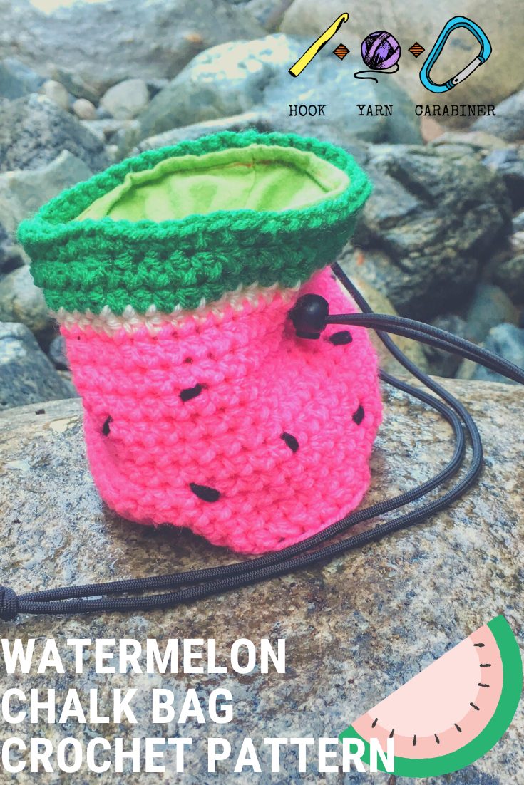 WATERMELON CHALK BAG PATTERN – Hook🔸Yarn🔸Carabiner