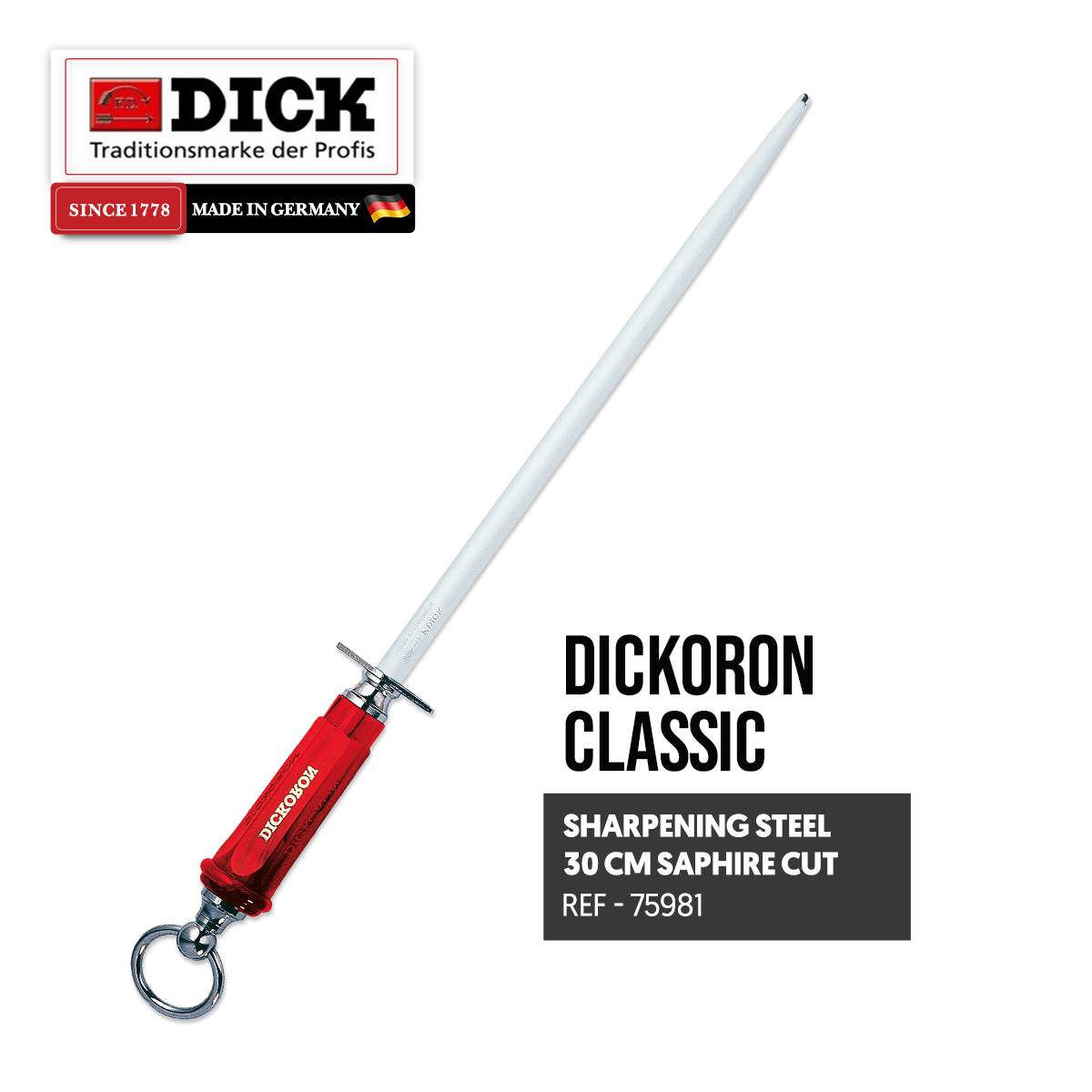 FDICK DICKORON CLASSIC SHARPENING STEEL 30 CM SAPHIRE CUT REF - 7598 ...