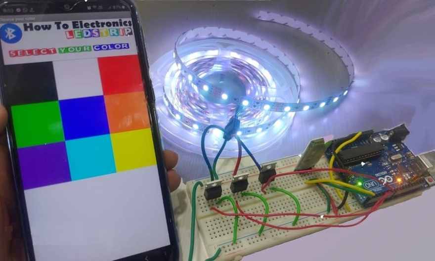 RGB LED Strip Color Control with Bluetooth & Arduino