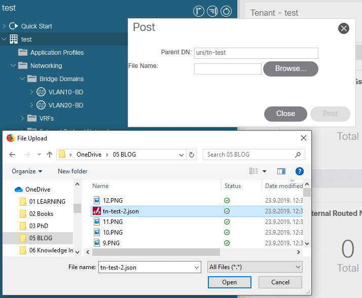 Cisco ACI – Configuring by POSTing JSON