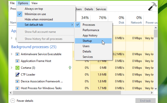 How To Set The Default Tab In Task Manager In Windows 10 Theme Loader How To Set The Default Tab In Task Manager In Windows 10 Theme Loader