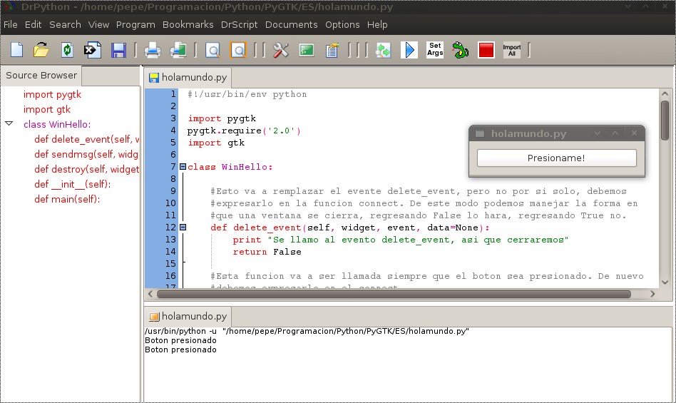 DrPython un IDE para python muy completo | Blog de Pepe