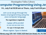 Computer Programming Using Java Thurs July 11 6 30 Pm Huntingdon