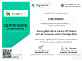 Shrey Tripathi Workshop Certificate Of Solving Real Time Industry