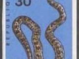 Stamp African Rock Python Python Sebae Rwanda Snakes Mi Rw 202b
