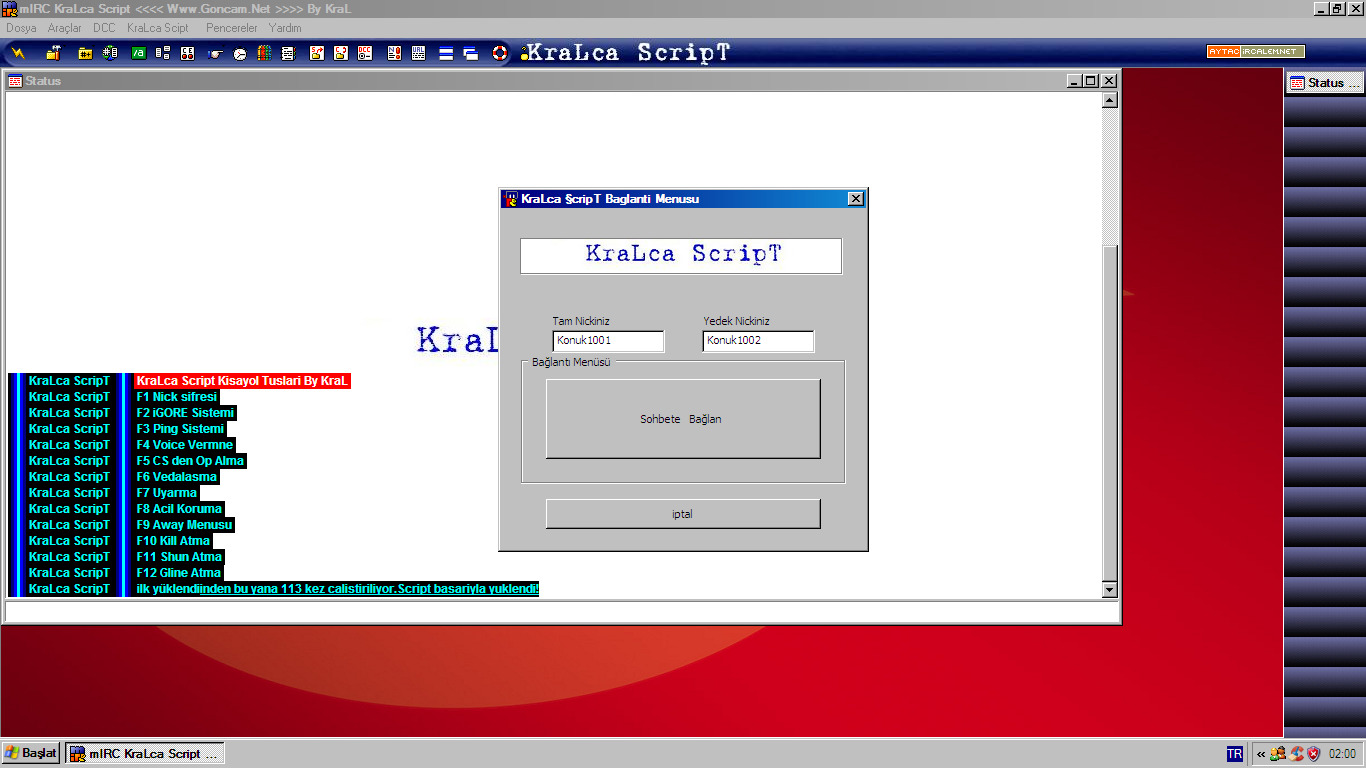 mIRC Script Arsivi | iRCTürk