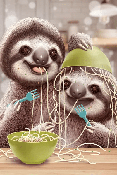 Sloths Eat Donuts Canvas Art By Adam Lawless Icanvas