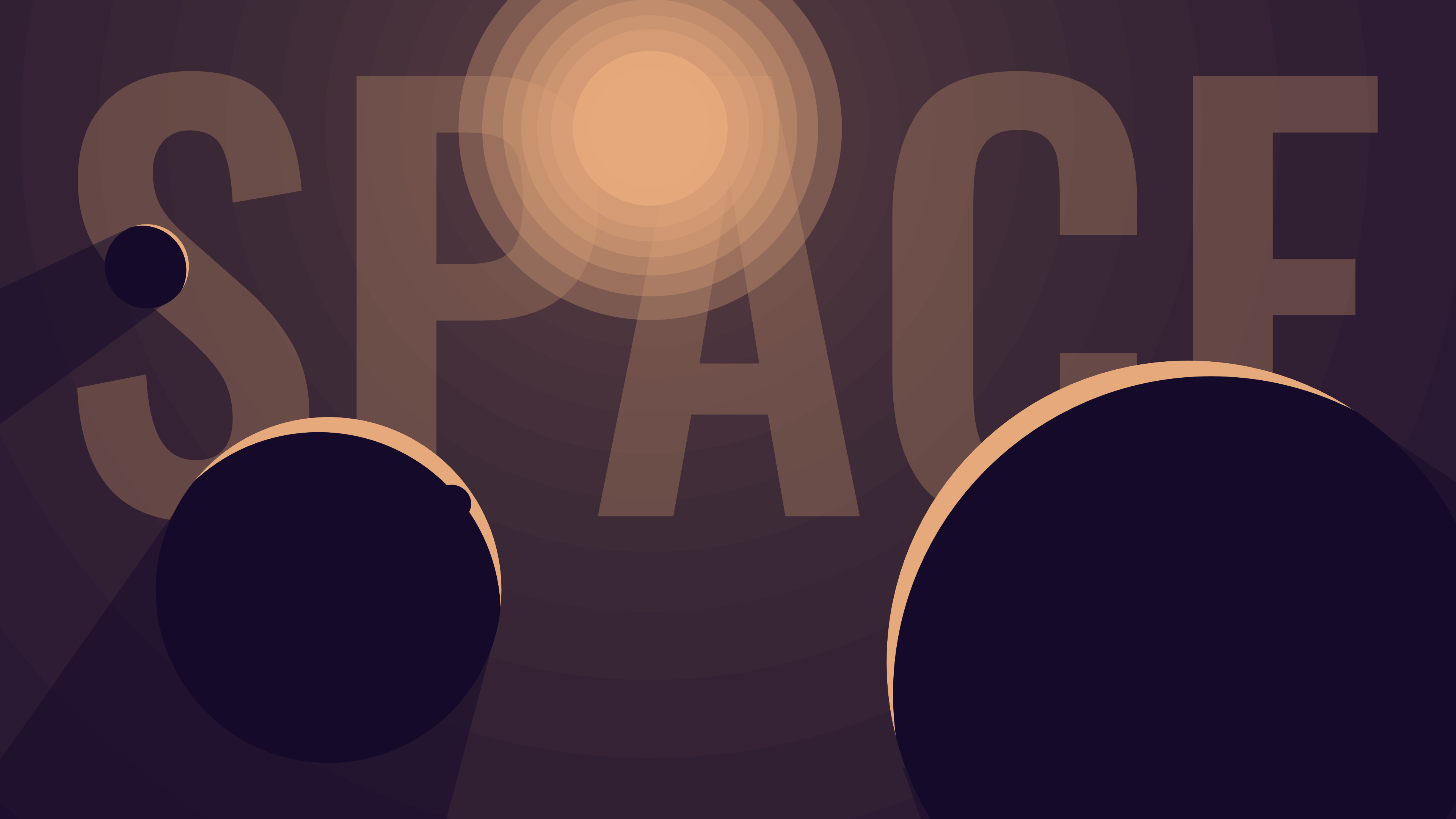 Minimal Space Scene – Sun and Planets – Vector Art [3840×2160] [4K ...