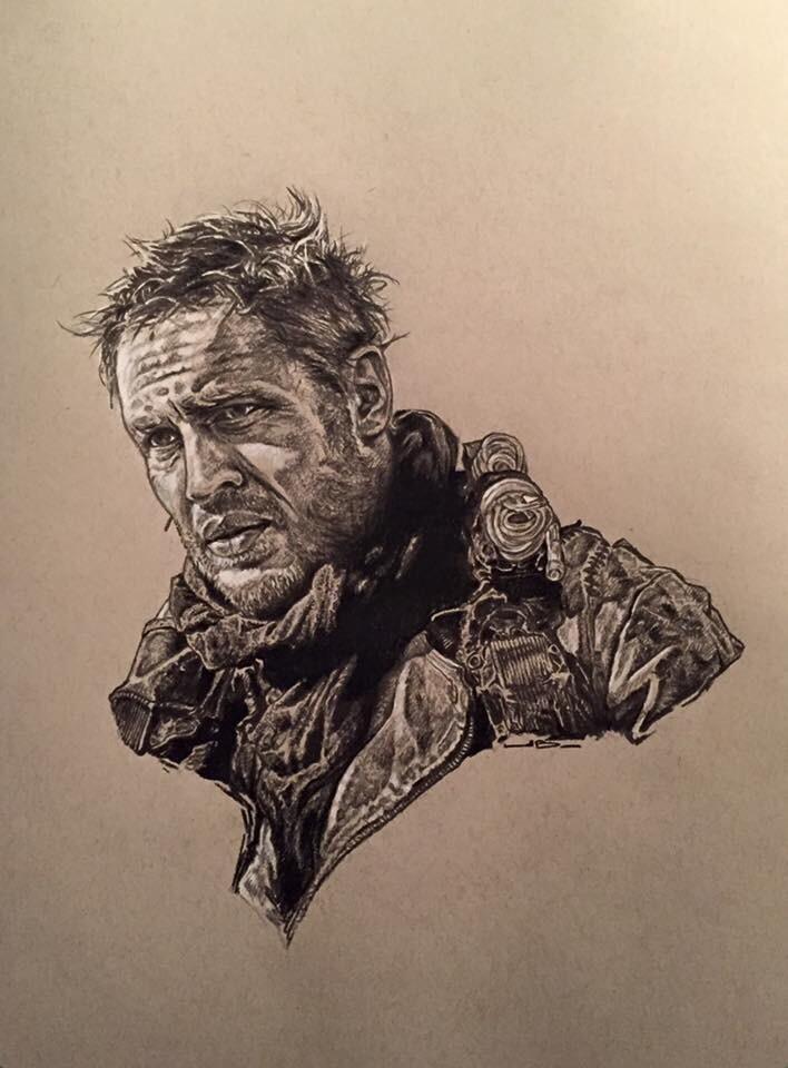 Mad Max | 9×12 graphite on toned paper – Like For Real Dough