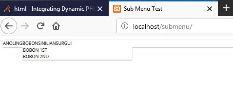 Html Integrating Dynamic Php Sql Dynamic Sub Menus With Css Stack - Best Dark Patterns in 8K