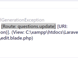 Php Missing Required Parameters For Route Questions Update Pass 2
