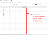 Function Google Spreadsheets Generate All Combinations Of 4 Columns