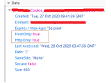 Unable To Read The Cookie Set With Hostonly True And Httponly True