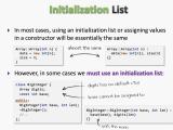 Class C Initialization List Vs Assigning Values Stack Overflow