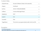 Retrieving Invocation Details For Failed Azure Function With App