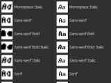 Gimp Default Fonts List