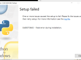 Unable To Unistall Python From The System Fatal Error During