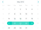 React Native Calendar Apply Marking Type Period In Custom Day
