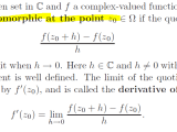 Complex Analysis Holomorphic Function Definition At Point And On